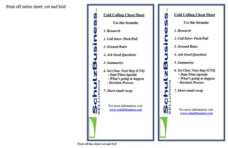 Cold Calling | Schulz Business